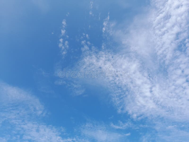 Beautiful White Clouds on Deep Blue Sky Background. Large Bright Soft ...