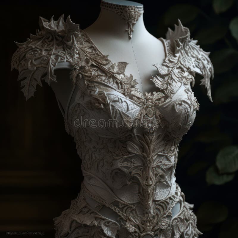 A Beautiful White Dress Generative AI Stock Illustration - Illustration ...