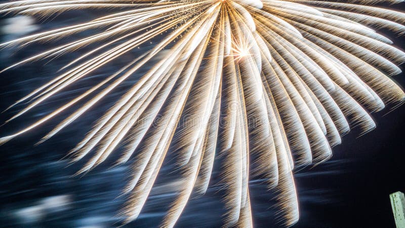Beautiful White Firework in the Night Sky Stock Photo - Image of magic ...