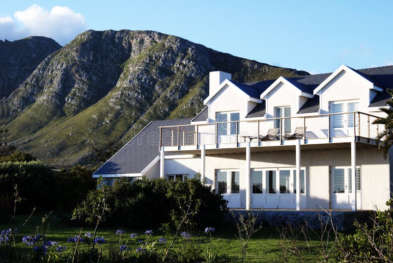 Beautiful White Holiday House Stock Photo - Image of neighborhood ...