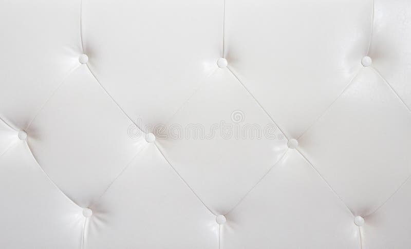 Beautiful White Leather Upholstery Sofa with Buttons. Skin Texture ...