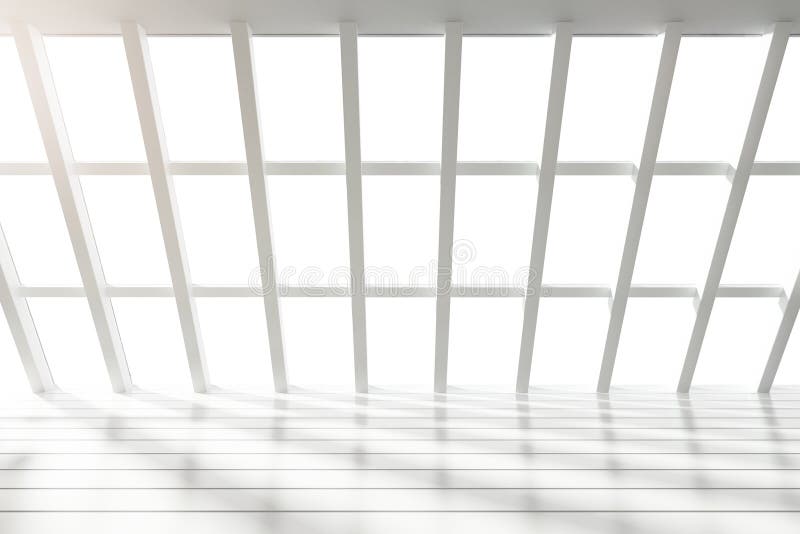 Beautiful White Loft Interior with Big Windows Stock Illustration ...