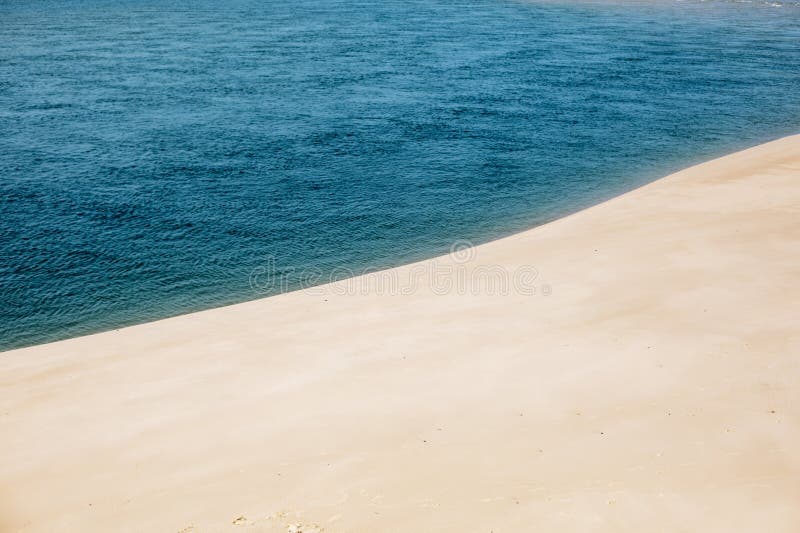 Beautiful White Sand Beach and Deep Blue Ocean Stock Photo - Image of ...
