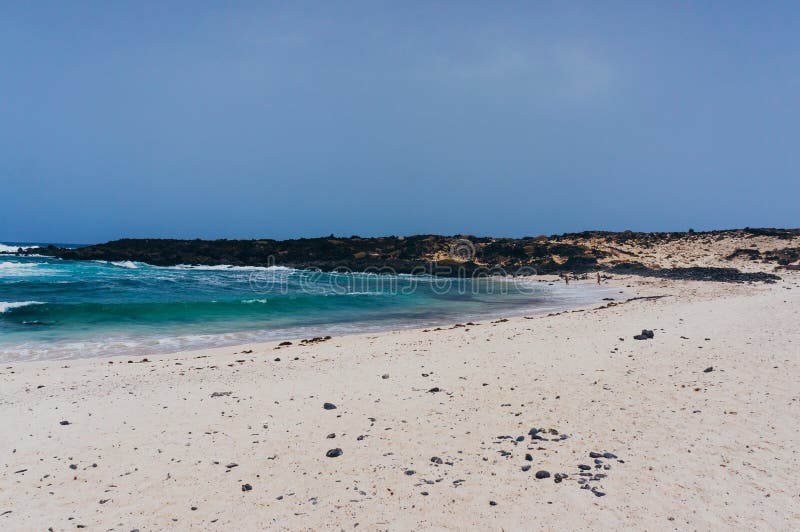 Beautiful White Sand Beach in Lanzarote Stock Image - Image of vacation ...