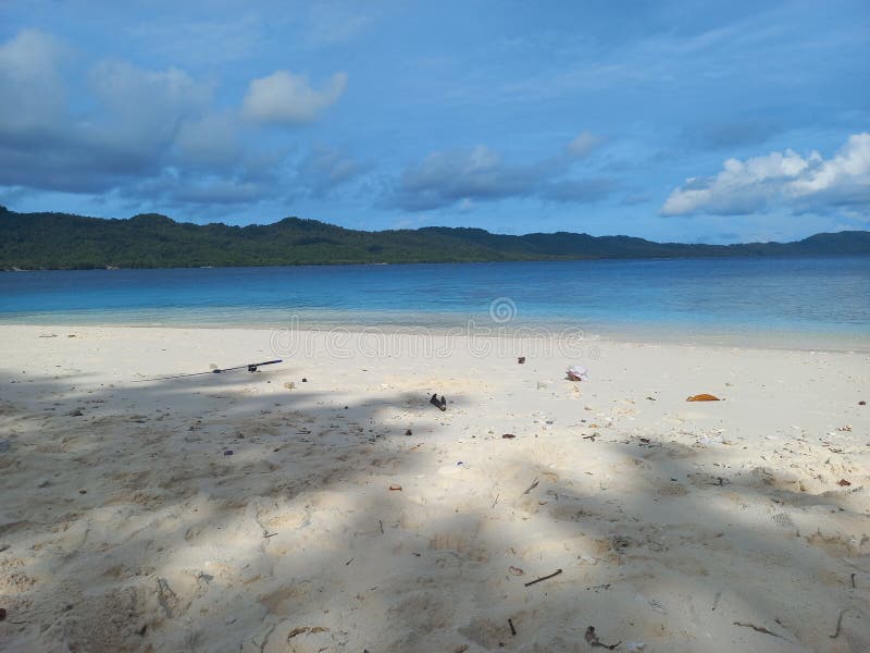 Beautiful White Sand View of Paradise Island Stock Photo - Image of ...