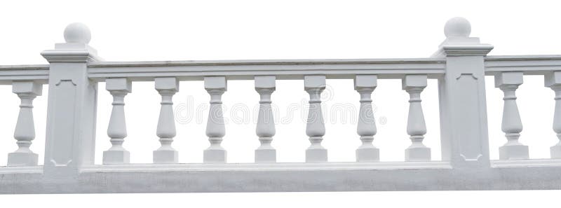 Beautiful White Stone Fence on White Stock Photo - Image of baluster ...
