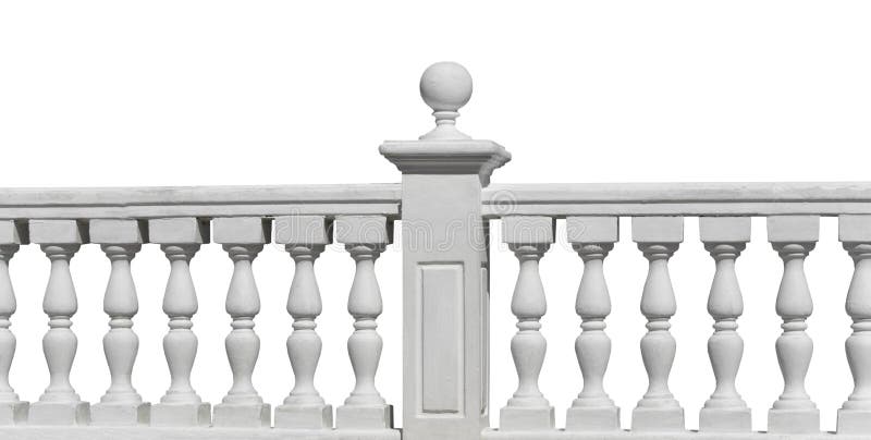 Beautiful fence on white stock image. Image of balustrade - 216350277