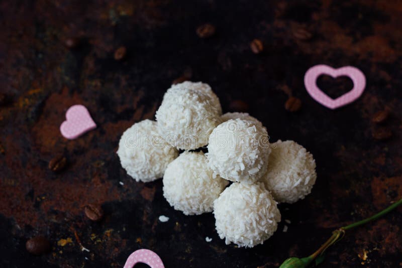 Beautiful White Sweets - Concept of Romantic Dessert. Stock Image ...