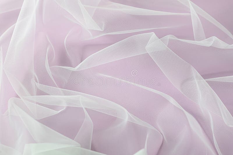 Beautiful White Tulle Fabric on Lilac Background Stock Photo - Image of ...