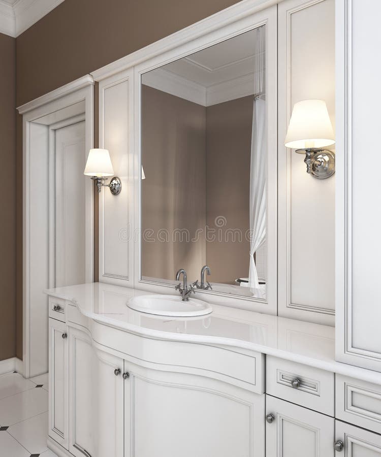 Beautiful White Vanity, Contemporary Classic Styled Clean White ...
