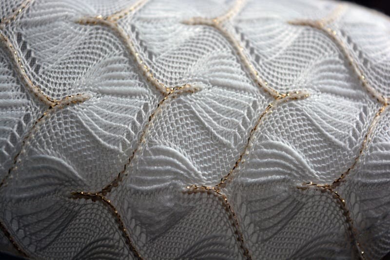 Beautiful White Woven Fabric with an Intriguing Pattern of Dense White ...