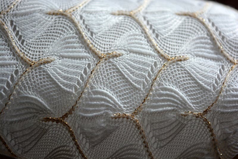 Beautiful White Woven Fabric with an Intriguing Pattern of Dense White ...