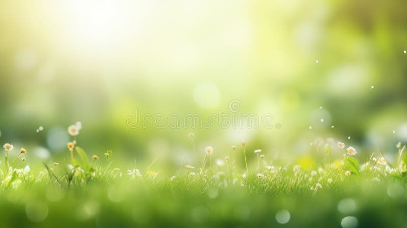 Beautiful Wide Format Image of a Pristine Forest Lawn with Fresh Grass ...