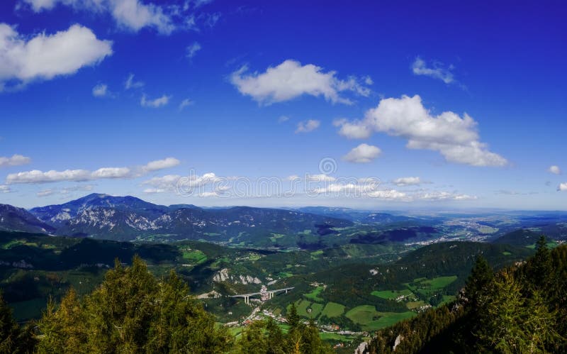 Beautiful Wide View from a Mountain into the Valley Panorama Stock ...