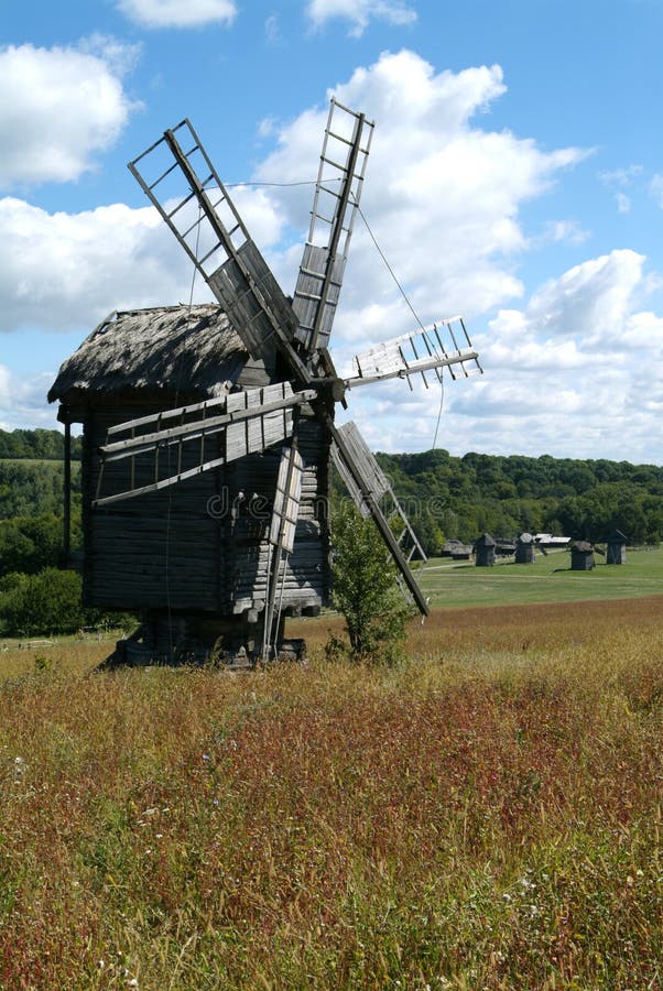 Beautiful Windmill Landscape. Stock Image - Image of hill, countryside ...