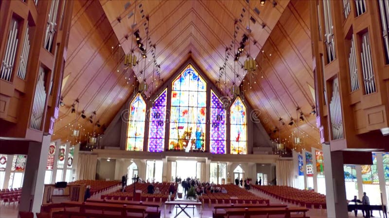 Beautiful Window Art in a Religious Christian or Catholic Chapel Stock ...