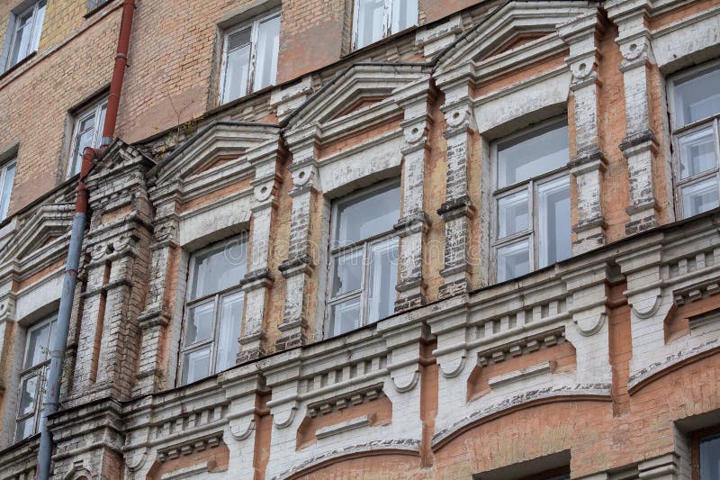 Beautiful Windows in Classical Style in the Old House Stock Photo ...