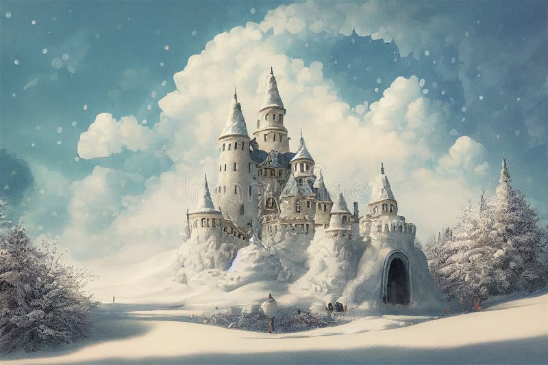 Beautiful Winter Castle, Fairytale Castle, Ai Generated Image Stock ...