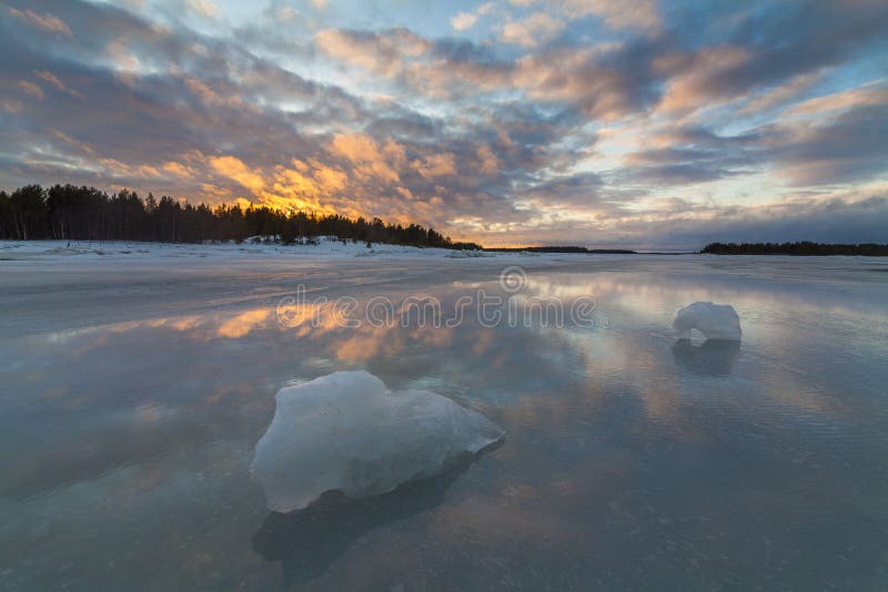 Beautiful winter evening stock photo. Image of minimalism - 63781470