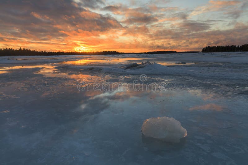 Beautiful winter evening stock image. Image of season - 63862499