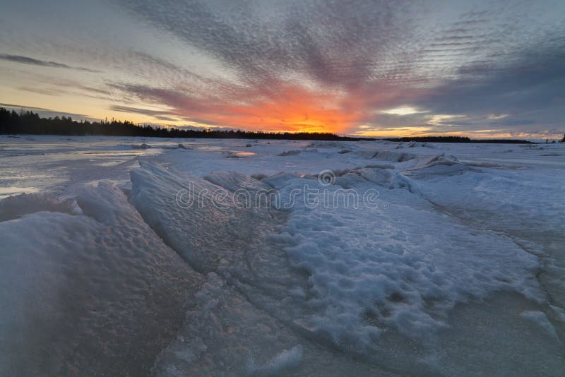 Beautiful Winter Evening on the River. Stock Image - Image of beautiful ...