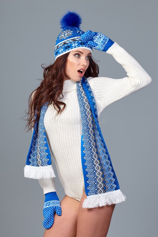 Beautiful Winter Fashion Model. Stock Photo - Image of complexion ...