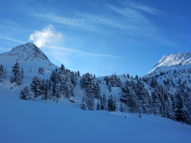 Beautiful Winter Landscape in the Alps Stock Photo - Image of color ...