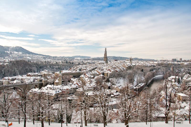 Beautiful Winter Landscape of Bern , Switzerland Stock Image - Image of ...