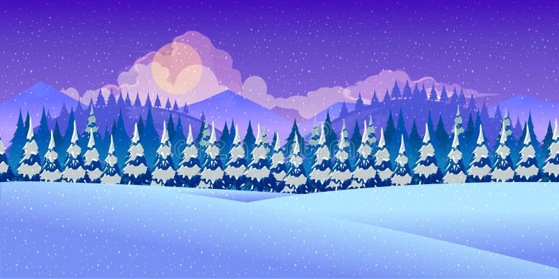 Beautiful Winter Landscape 2d Game Application. Stock Vector ...