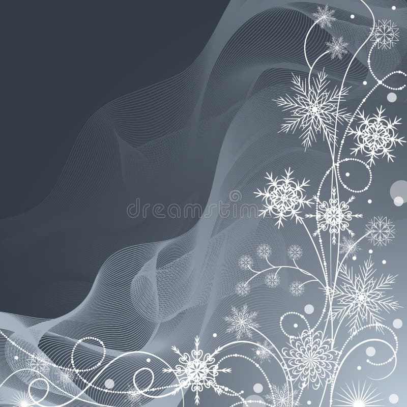 Beautiful Winter Pattern Made of Snowflakes on Gray Background Stock ...