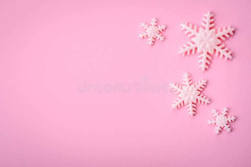 Beautiful Winter Snowflakes on a Plain Background with Copy Space Stock ...