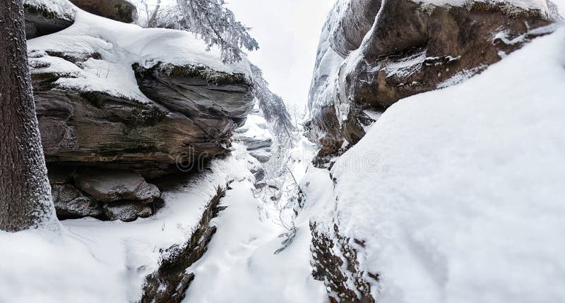 Beautiful Winter Snowy Landscape in the Mountainous Terrain. Stock ...