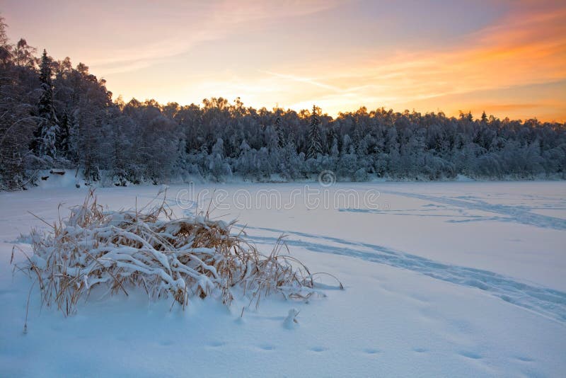 Beautiful winter sunset stock photo. Image of mountain - 19637796