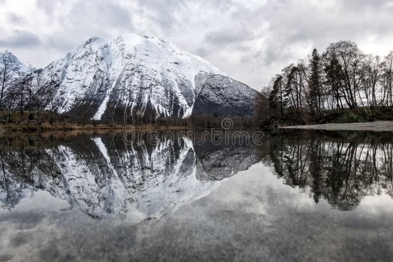 Beautiful Winter View of the Norwegian Nature Stock Image - Image of ...