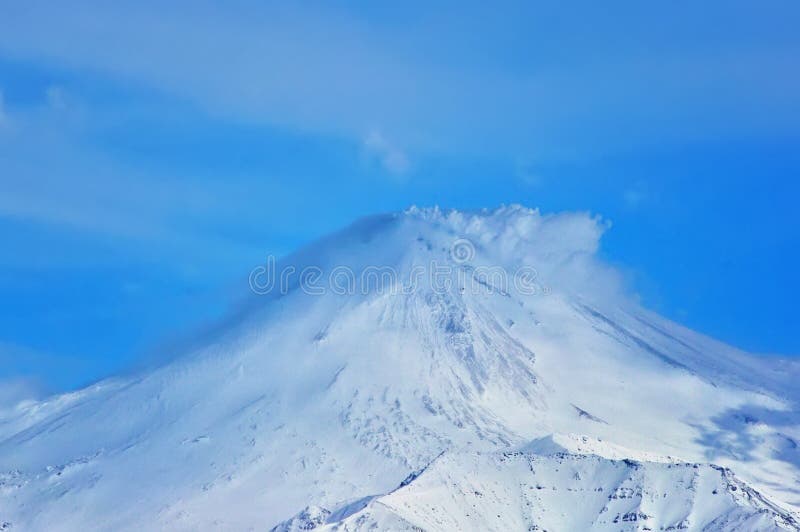 Beautiful Winter Volcanic Landscape Stock Image - Image of cliff ...