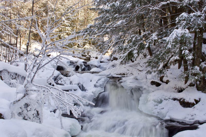 Beautiful winter waterfall stock photo. Image of waterfall - 109505832