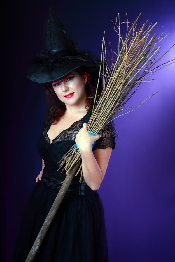 Two Witches Flying on Broom Stock Image - Image of makeup, magic: 27441821