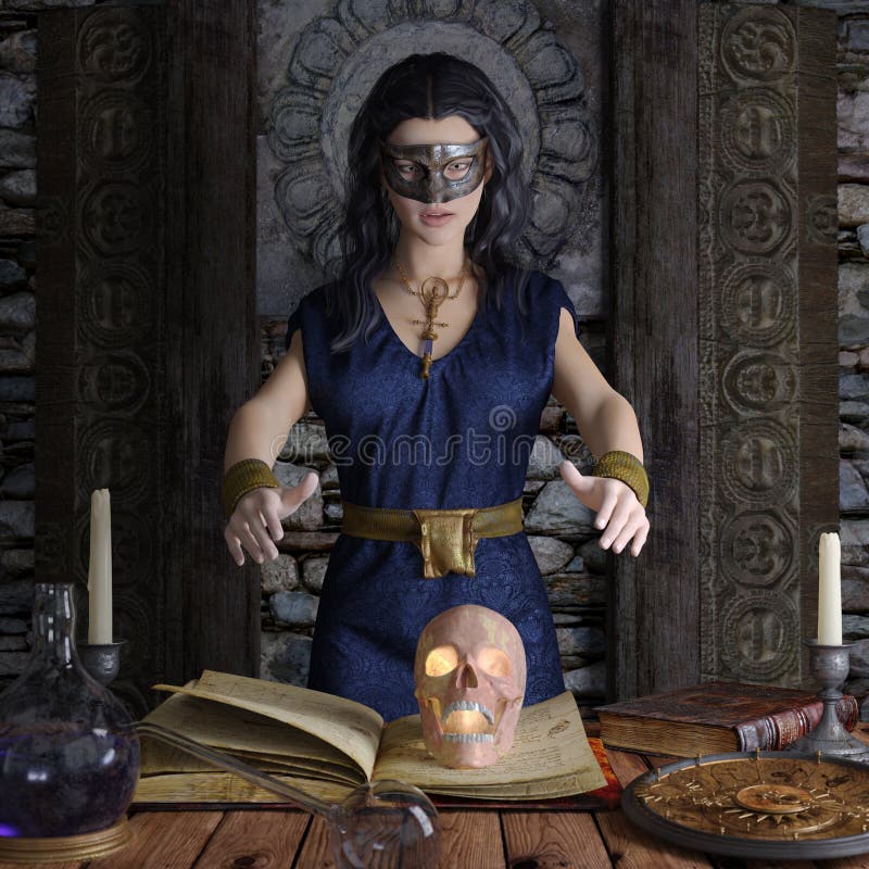 Witch making potion stock illustration. Illustration of humor - 24008794