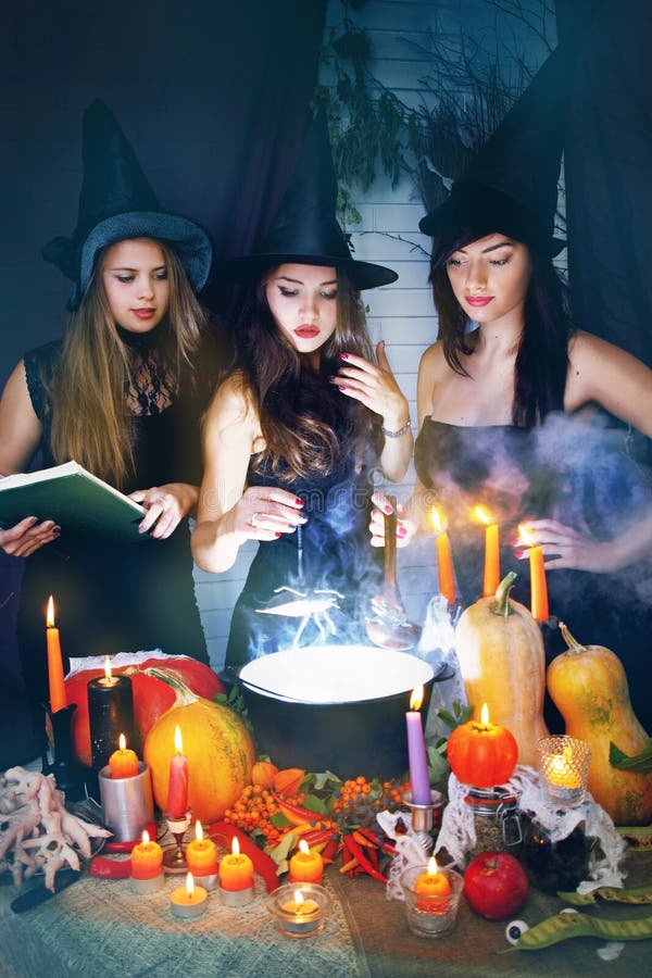Beautiful witches stock image. Image of gorgeous, book - 16567273
