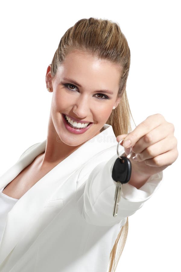 Miss with the car keys stock photo. Image of laugh, blond - 3425690