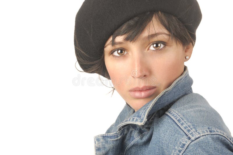 Beautiful Woman stock photo. Image of cute, clean, beret - 13120906