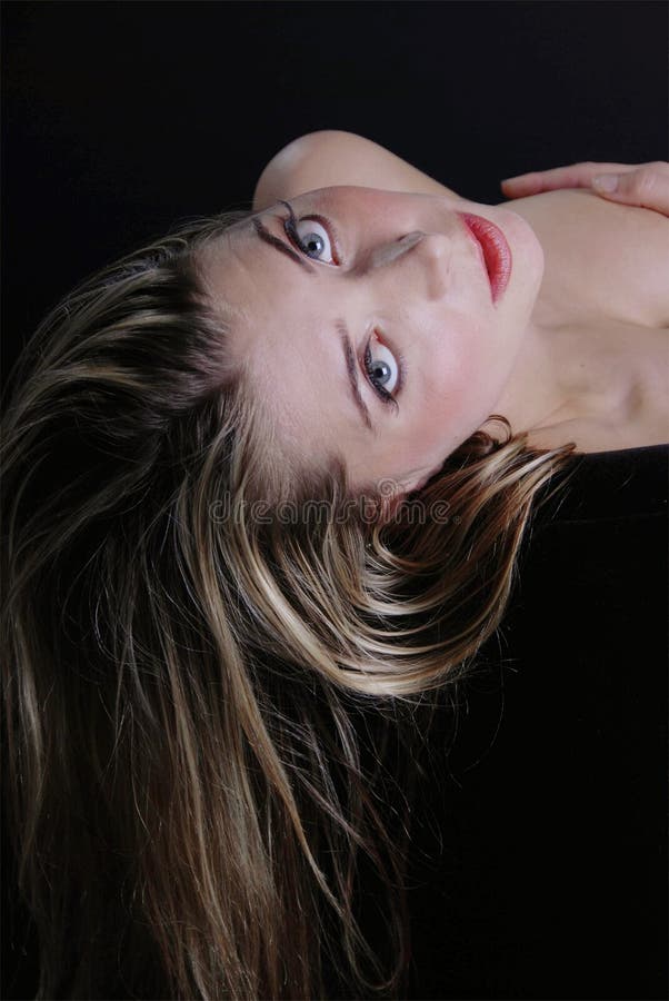 Woman Head Tilted Eyes Looking Up Camera Stock Photos - Free & Royalty ...