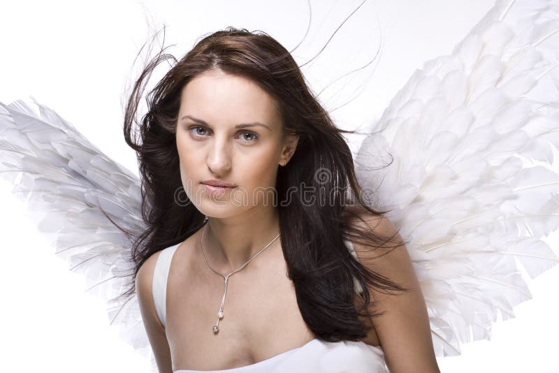 Beautiful Woman with Angel Wings Stock Photo - Image of young, wear ...