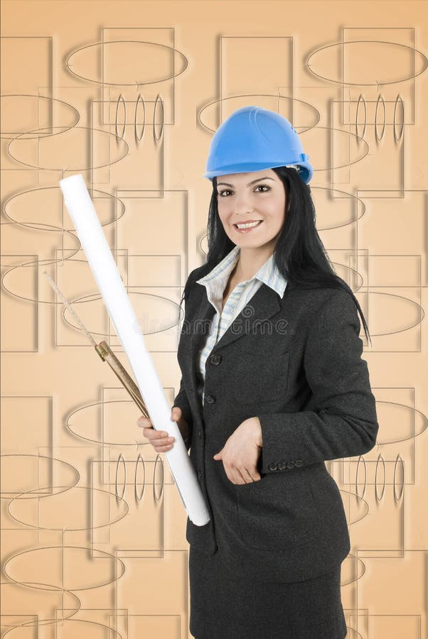 Beautiful woman architect stock image. Image of formalwear - 263507249