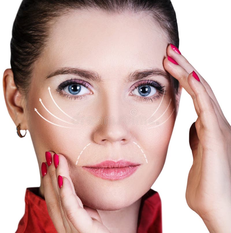 Beautiful Woman with Arrows on Her Face. Stock Photo - Image of arrows ...