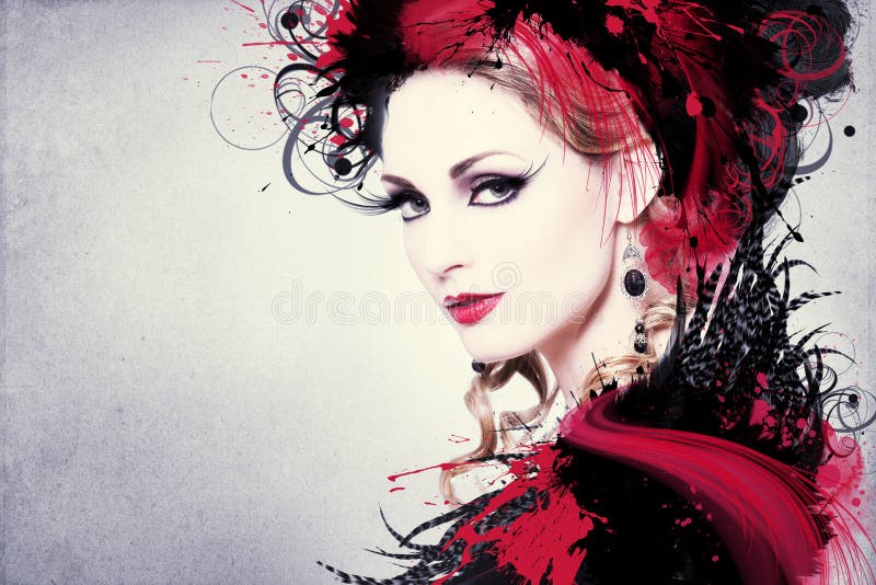 Beautiful Woman Artwork stock photo. Image of eyelash - 43745116