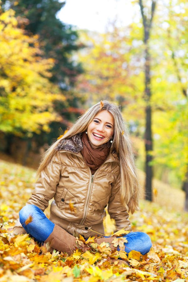 Beautiful woman in autumn stock photo. Image of face - 27778808