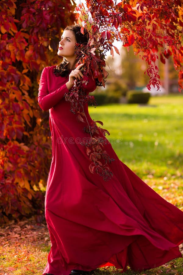 Beautiful Woman in the Autumn Park Stock Image - Image of beautiful ...