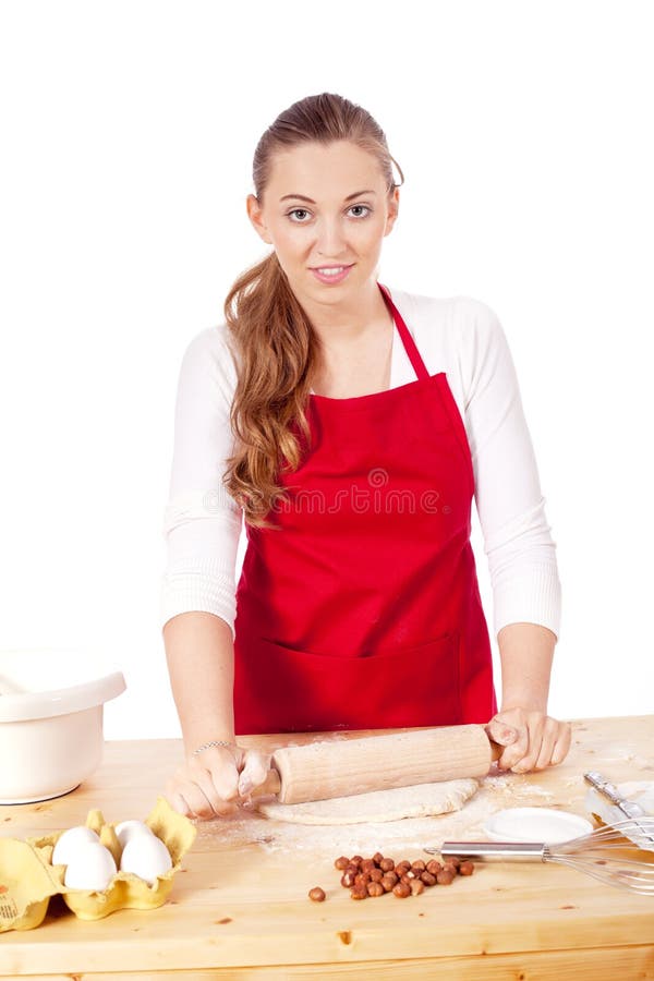 Beautiful Woman is Baking Cookies for Christmas Stock Photo - Image of ...
