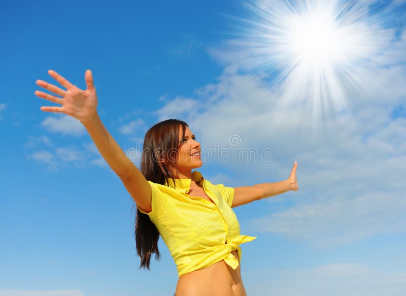 Beautiful Woman on the Beach Stock Photo - Image of people, nature ...
